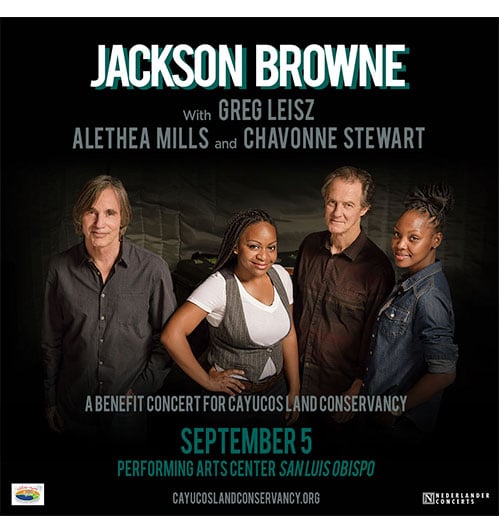 Sept 5th: Jackson Browne with Greg Leisz, Alethea Mills & Chavonne ...